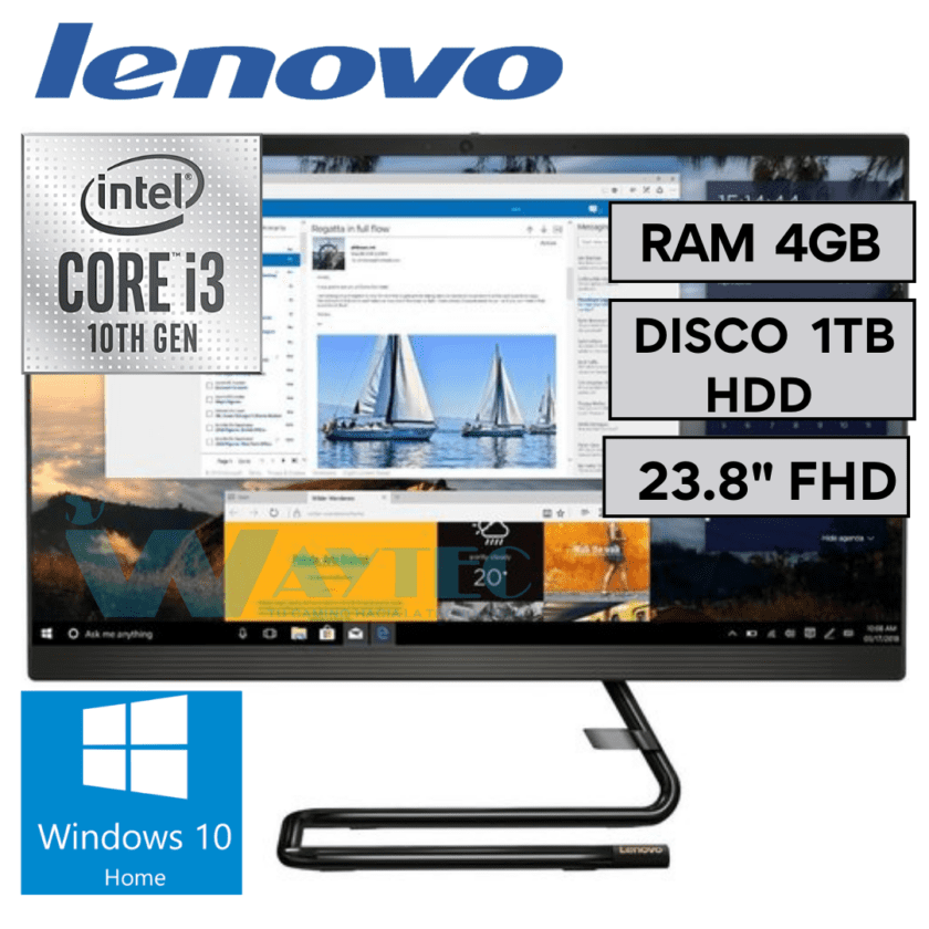 Lenovo Computador Todo en Uno - Intel Core i3 10a Gen i3 - 10.ª generación - 4GB RAM - 1TB HDD ...